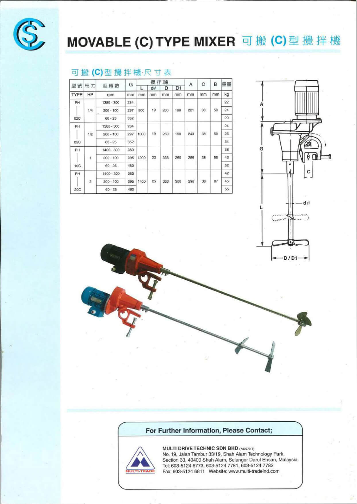 CHINSUNG TRANSMISSION - Movable (C) Type Mixer - FS DRIVE SYSTEM SDN. BHD.
